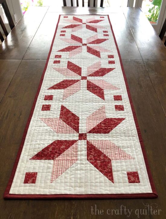 Nordic Star Table Runner free pattern - The Crafty Quilter