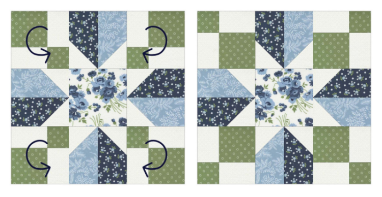 Four variations of the Vinca Quilt Block - The Crafty Quilter