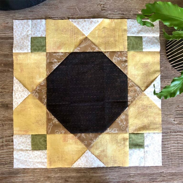 Free Garden Sunflower Quilt Block Pattern - The Crafty Quilter