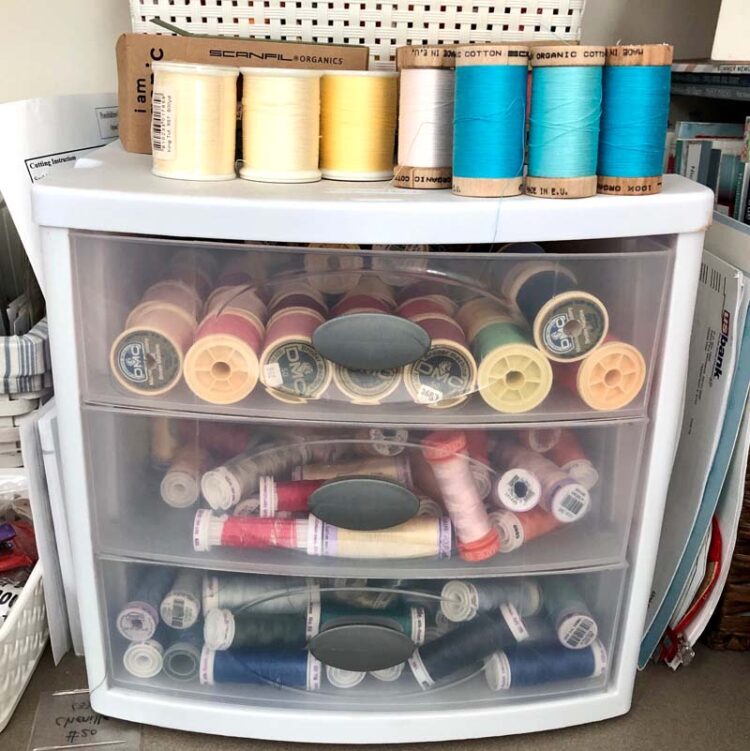 Almost finished quilt tops and thread organization - The Crafty Quilter