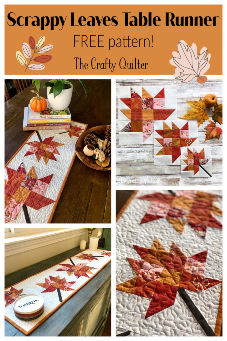 Free Scrappy Leaves Table Runner pattern - The Crafty Quilter