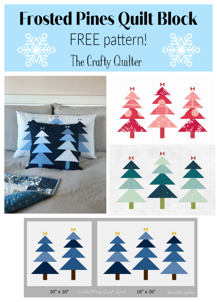 Frosted Pines quilt block pattern - free! - The Crafty Quilter