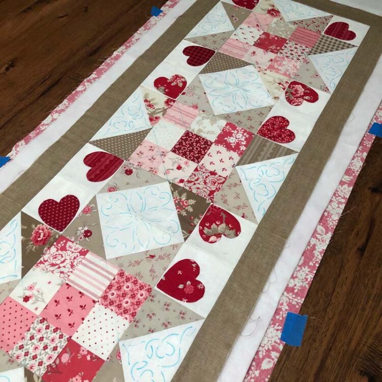 Valentine's Day table runner - The Crafty Quilter