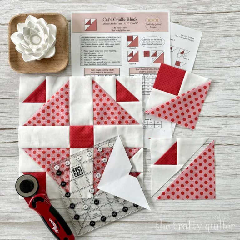 The Cat's Cradle Block: free pattern, tips and more - The Crafty Quilter