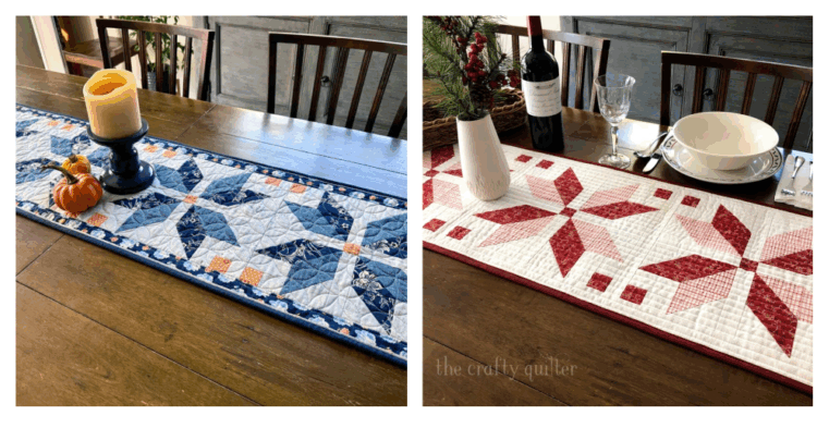 Updated (and free) Nordic Star Table Runner Pattern - The Crafty Quilter